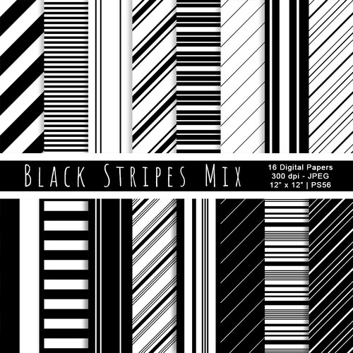Black & White Digital Papers Patterned Paper Digital - Etsy