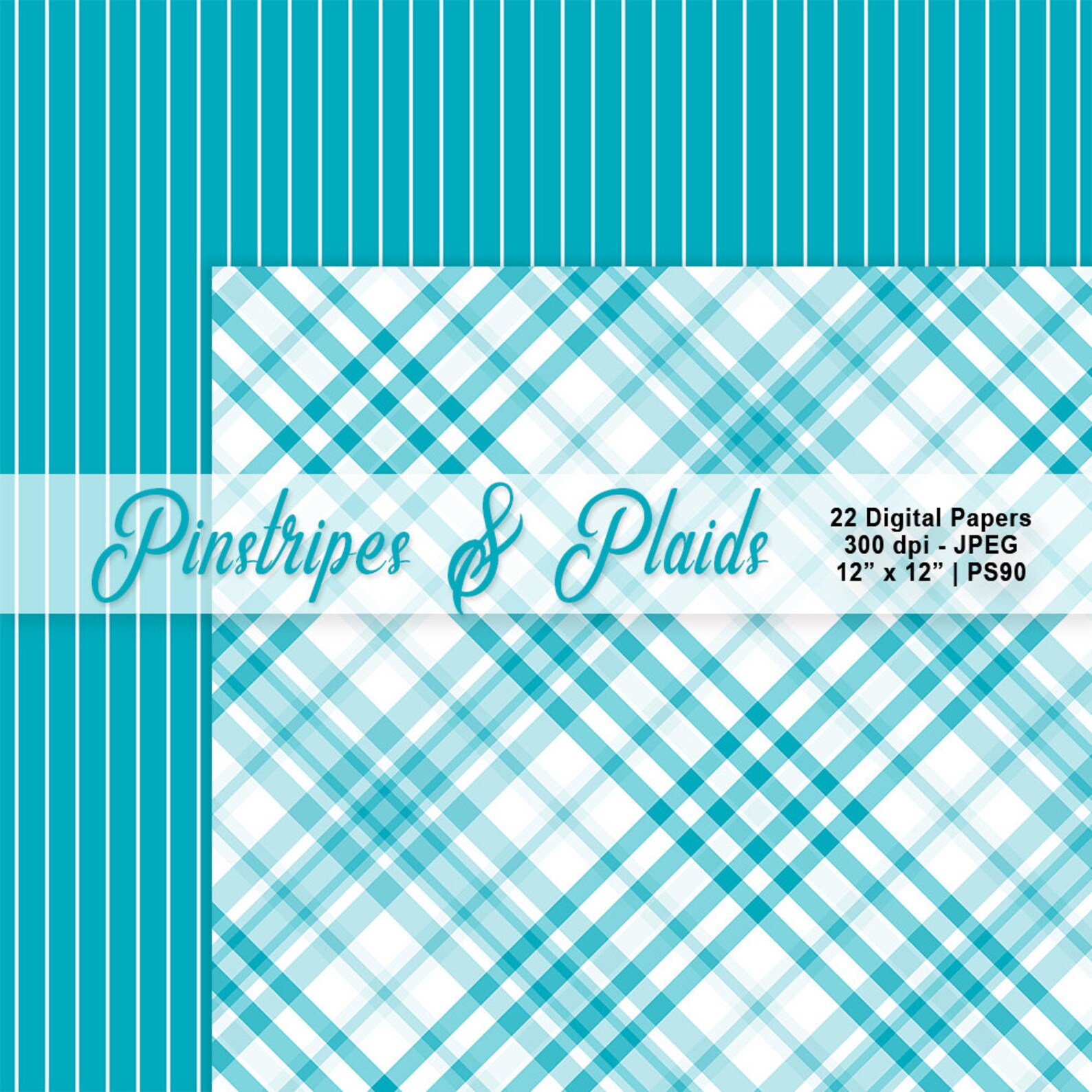 Pinstripes & Plaid, Digital Scrapbook Paper, Plaid Background ...