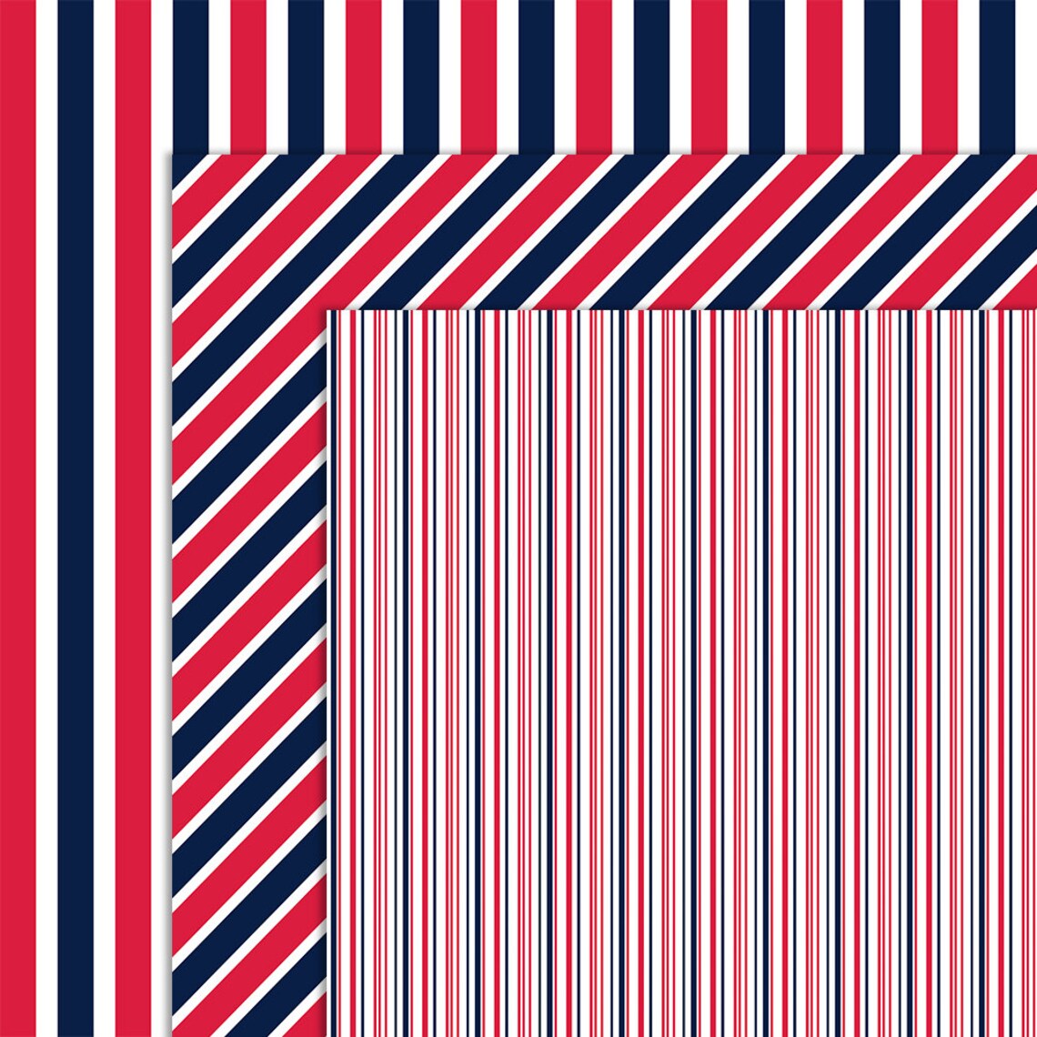 Patriotic 4th of July Digital Paper, Independence Day Digital Paper ...