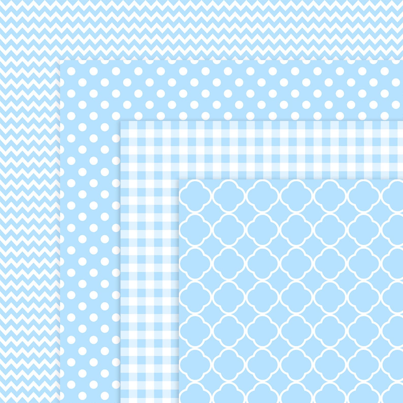 Baby Blue Digital Patterned Papers Baby Shower Baby Blue & - Etsy