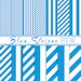 Baby Blue Digital Patterned Papers, Baby Shower, Baby Blue & White ...