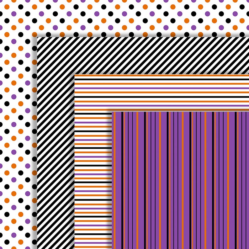 Halloween Paper Digital Halloween Orange and Black Paper | Etsy