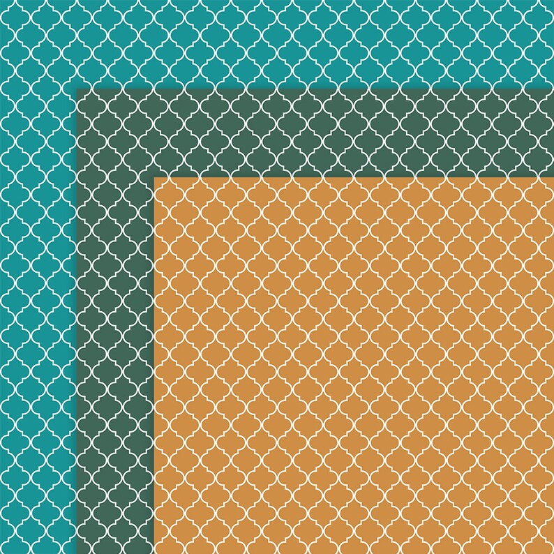 Moroccan Trellis Digital Paper Quatrefoil Papers Moroccan | Etsy