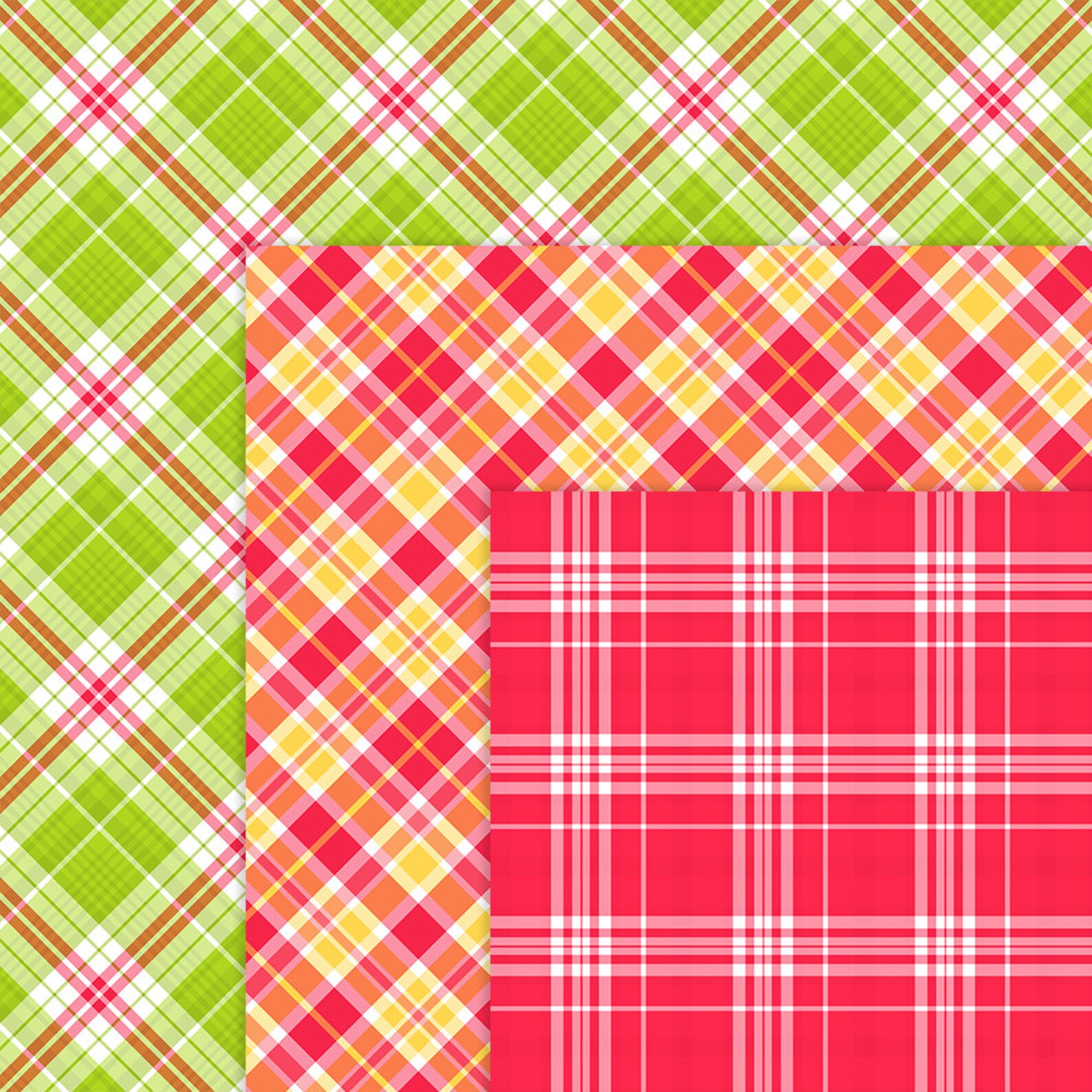 Summer Plaids Digital Paper Plaid Background Paper Printable - Etsy
