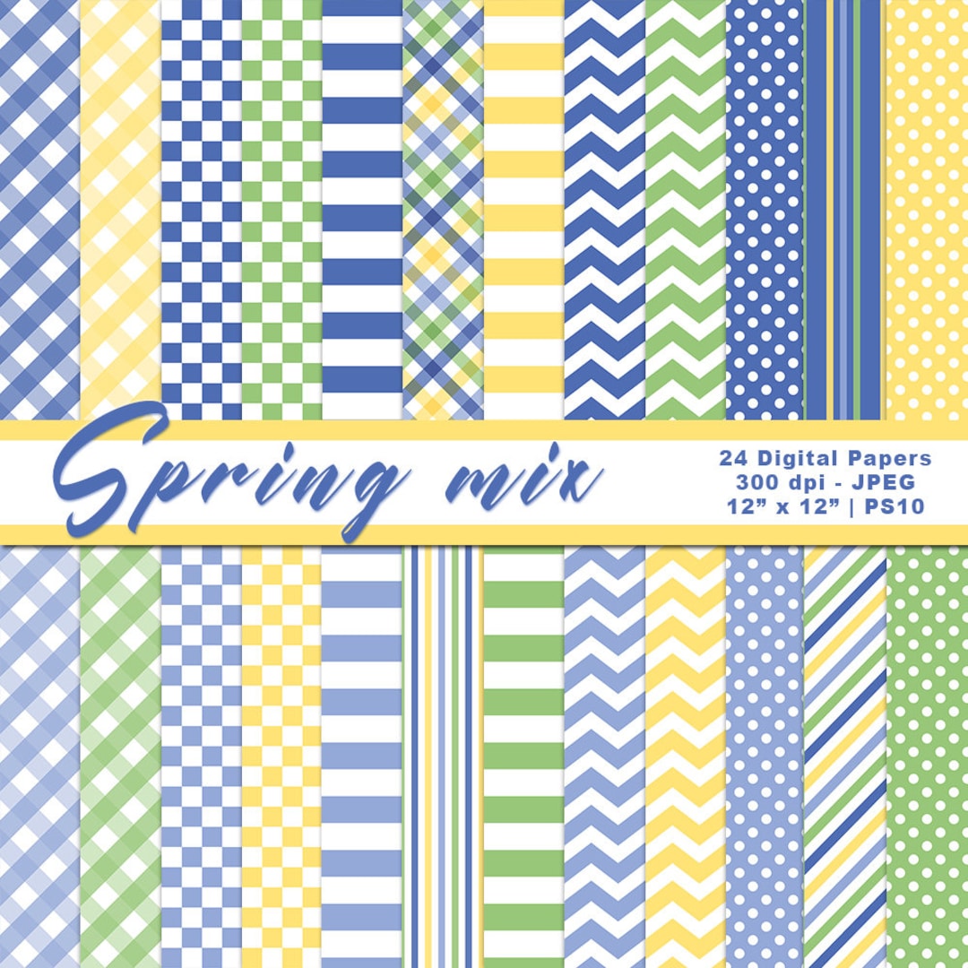 Spring Mix Digital Papers, Spring Digital Paper, Scrapbook Paper ...
