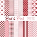Red and Pink Digital Paper Valentine Background Papers Heart | Etsy