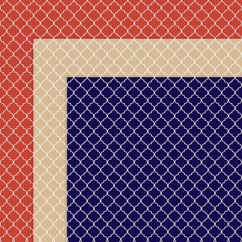 Moroccan Trellis Digital Paper Quatrefoil Papers Moroccan | Etsy