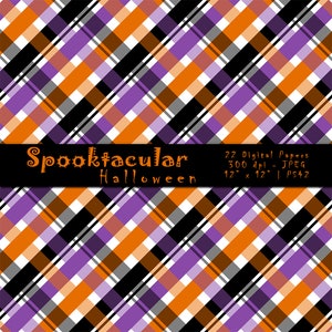Halloween Paper, Digital Halloween, Orange and Black Paper, Purple ...