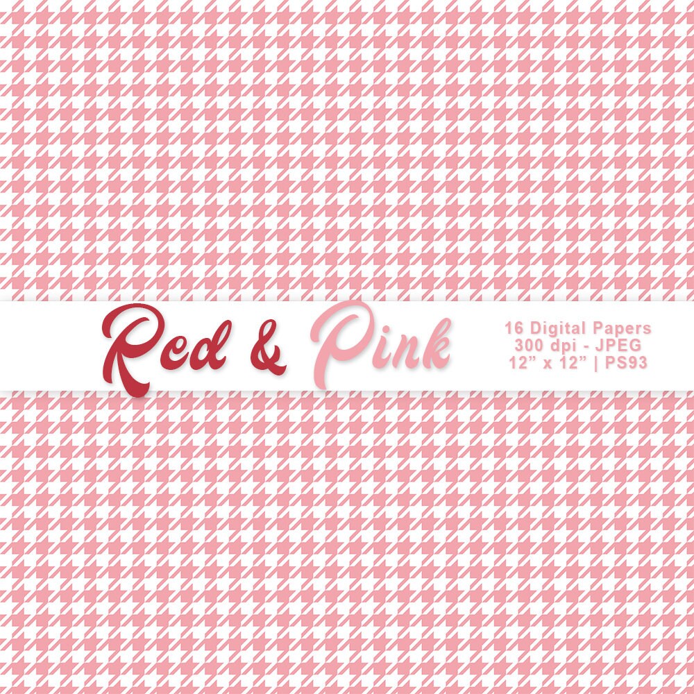 Red and Pink Digital Paper Valentine Background Papers Heart | Etsy