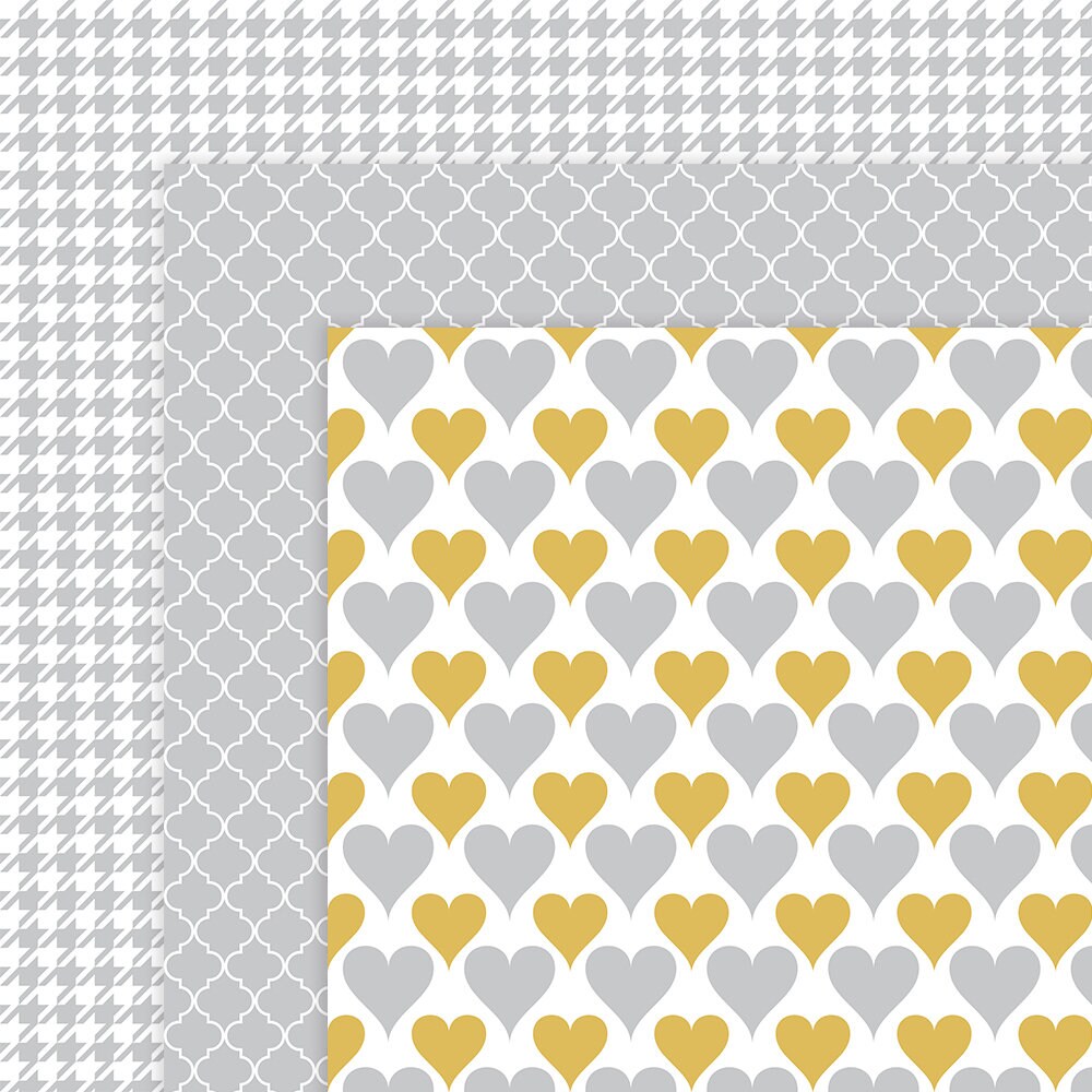 Silver and Gold Digital Paper Scrapbook Patterns Silver and - Etsy