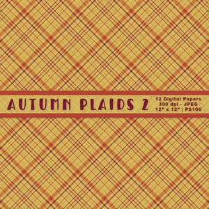 Digital Autumn Plaids, Fall Paper, Thanksgiving Plaid Paper, Fall ...
