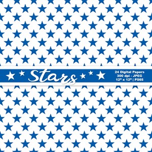 Digital Stars Patterned Paper, Digital Stars Backgrounds, Printable ...