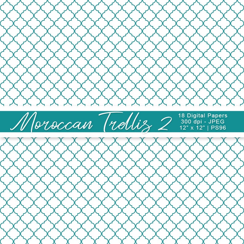 Moroccan Trellis Paper Quatrefoil Digital Papers Background | Etsy