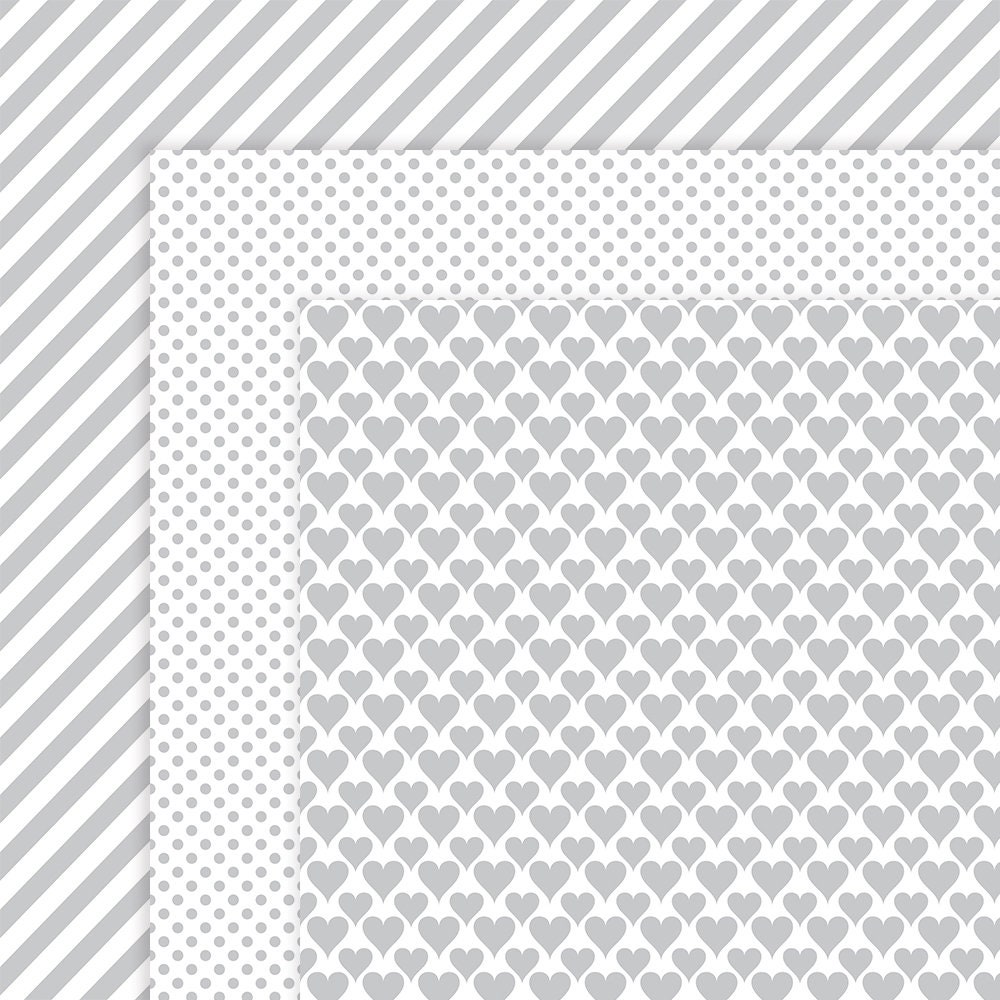 Silver and Gold Digital Paper Scrapbook Patterns Silver and - Etsy