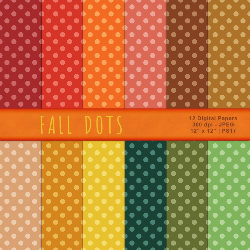 Fall Polka Dot Paper Autumn Polka Dot Paper Digital - Etsy