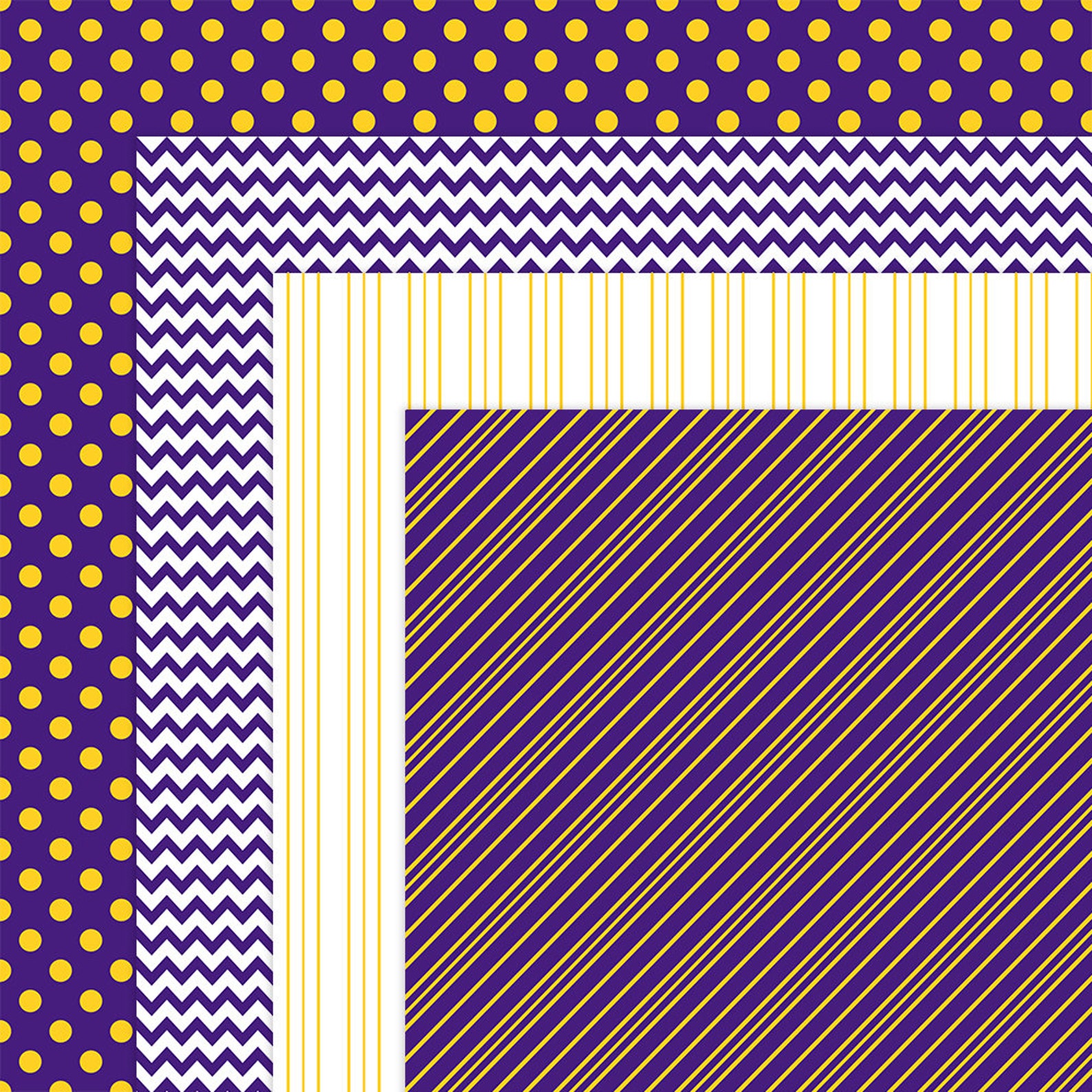 Purple & Gold Digital Papers, School Colors, Printable Digital ...