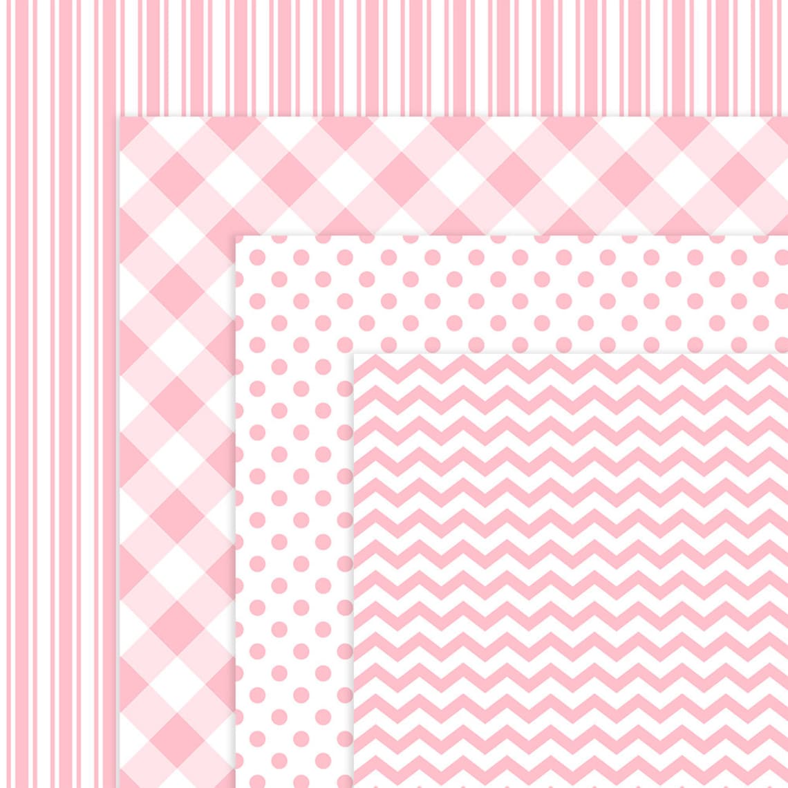 Pink Digital Baby Shower Papers, Baby Pink & White, Baby Girl Patterned ...