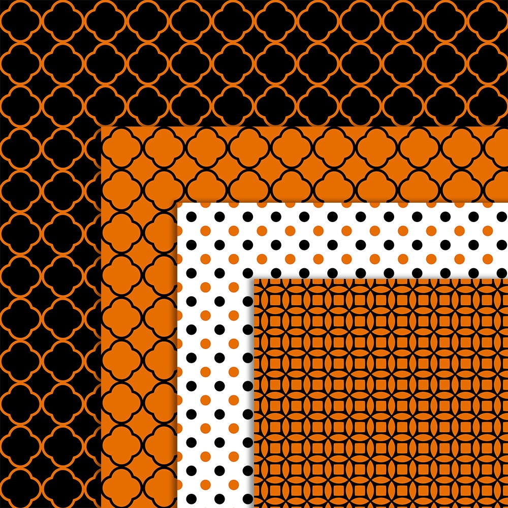 Orange and Black Digital Paper Halloween Background Papers | Etsy