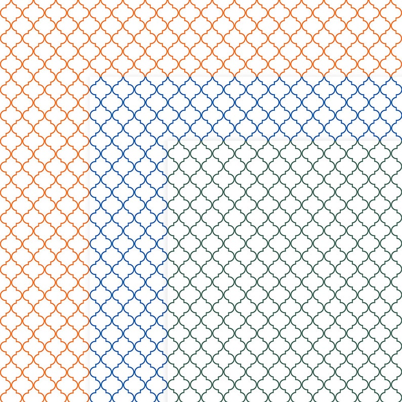 Moroccan Trellis Paper Quatrefoil Digital Papers Background | Etsy