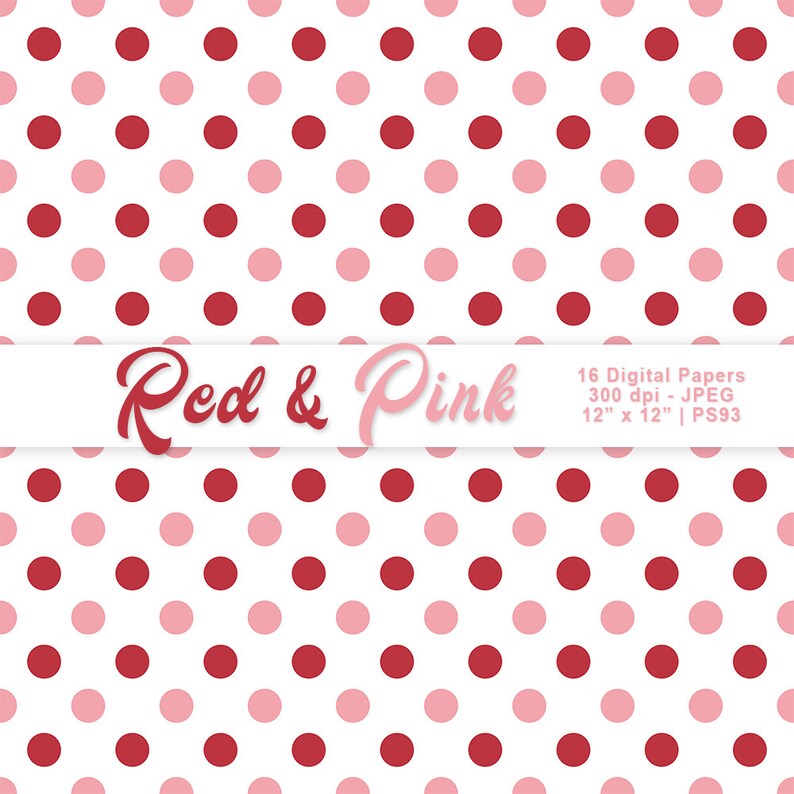 Red and Pink Digital Paper Valentine Background Papers Heart - Etsy