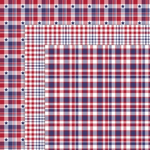 Patriotic Plaids Digital Backgrounds, 4th of July Patterned Paper ...