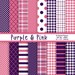 Purple & Gold Digital Papers, School Colors, Printable Digital ...