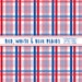 Red White & Blue Digital Plaid Paper, Patriotic Papers, July 4th ...
