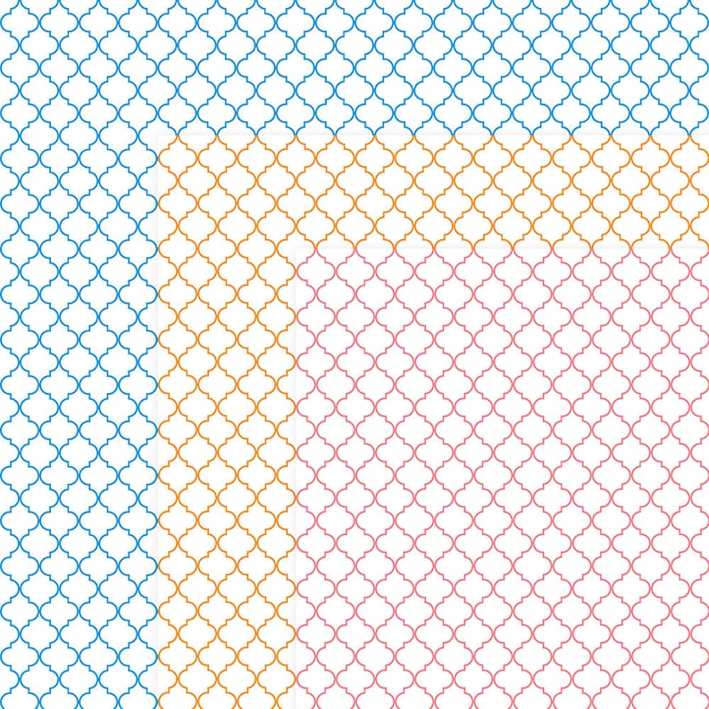 Moroccan Trellis Paper Quatrefoil Digital Papers Background | Etsy
