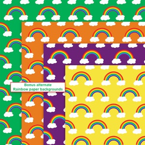 Rainbow Mix Digital Papers, Rainbow Clipart, Digital Rainbow ...