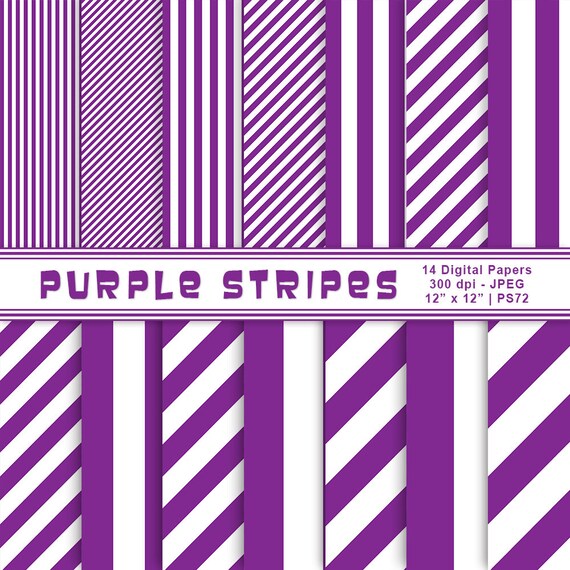Purple & White Striped Digital Paper Striped Paper Purple | Etsy