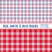 Red White & Blue Digital Plaid Paper, Patriotic Papers, July 4th ...