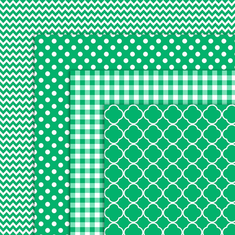 Green and White Digital Paper Green Scrapbook Paper Digital - Etsy