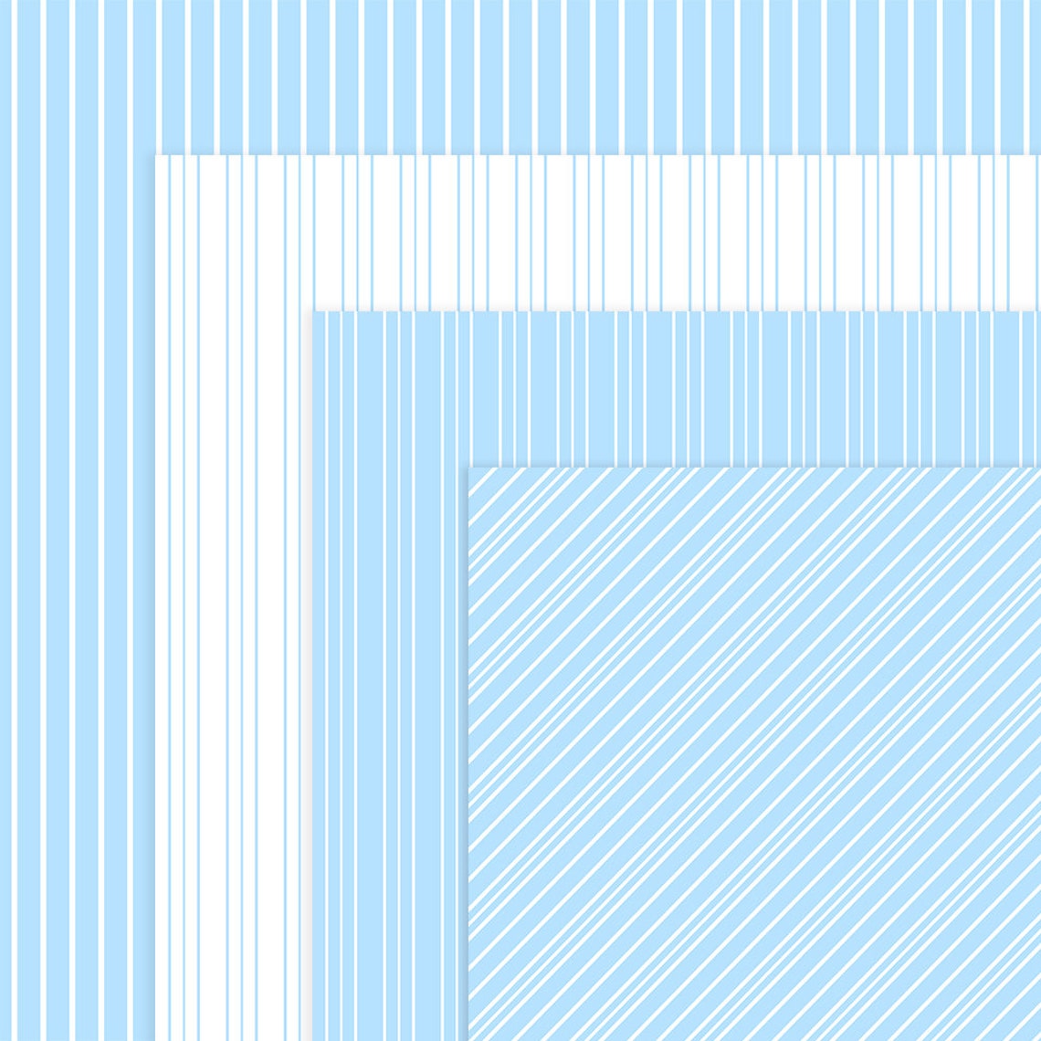 Baby Blue Digital Patterned Papers, Baby Shower, Baby Blue & White ...
