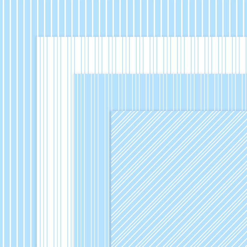 Baby Blue Digital Patterned Papers, Baby Shower, Baby Blue & White ...
