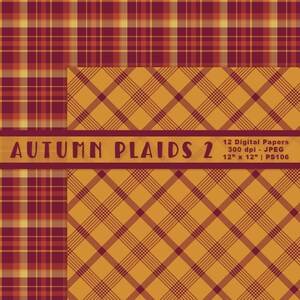 Digital Autumn Plaids, Fall Paper, Thanksgiving Plaid Paper, Fall ...