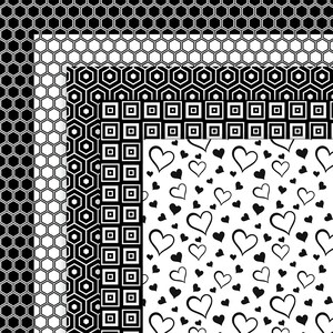 Black and White Patterned Background, Black and White Digital Papers ...