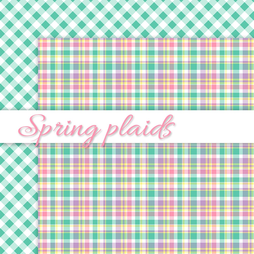 Spring Plaids Digital Easter Paper Digital Plaid Paper - Etsy