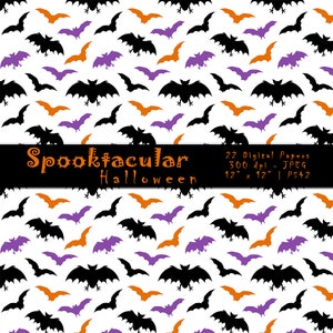 Halloween Paper, Digital Halloween, Orange and Black Paper, Purple ...
