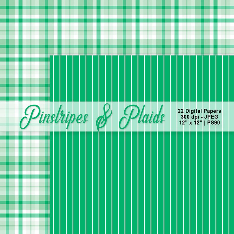 Pinstripes & Plaid, Digital Scrapbook Paper, Plaid Background ...