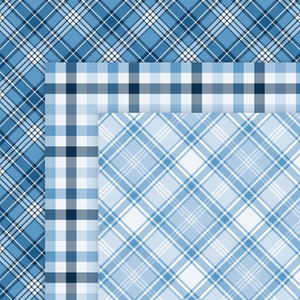 Blue Winter Plaids, Digital Paper, Holiday Patterns, Christmas Paper ...