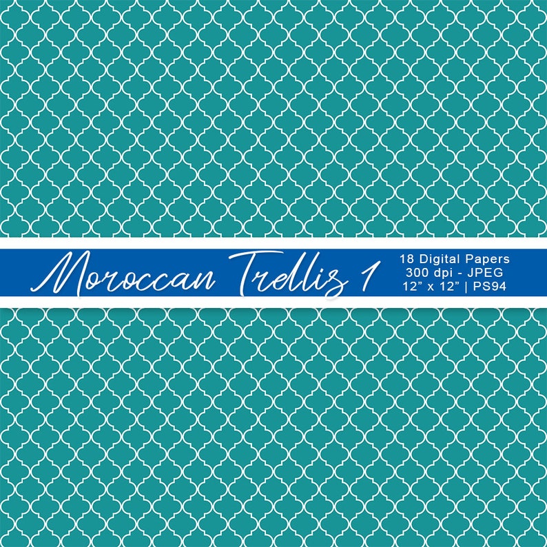 Moroccan Trellis Digital Paper, Quatrefoil Papers, Moroccan Backgrounds ...