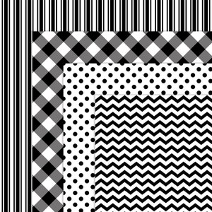 Black & White Digital Papers, Patterned Paper, Digital Scrapbook Papers ...