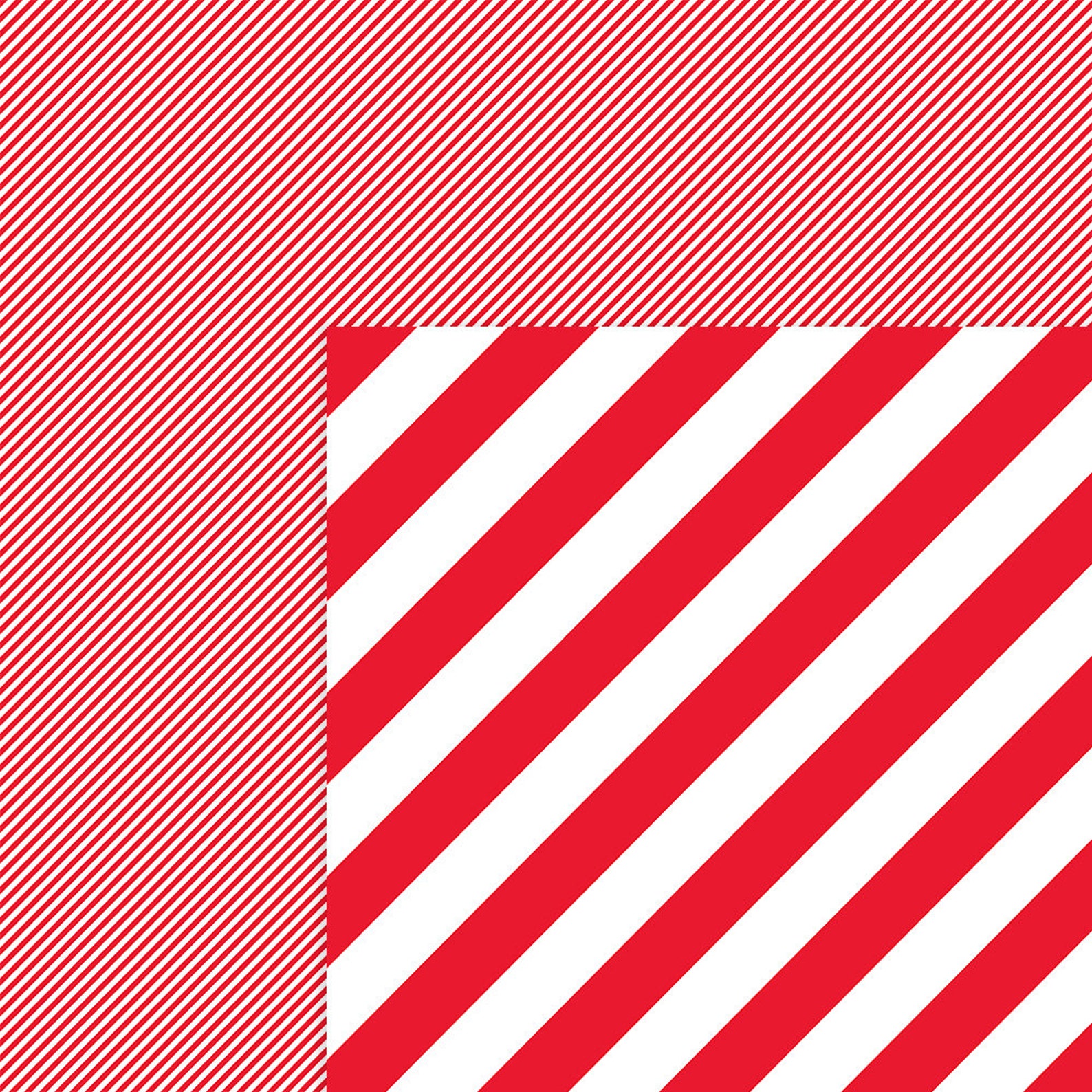 Red & White Striped Digital Paper, Vertical and Diagonal Stripes ...