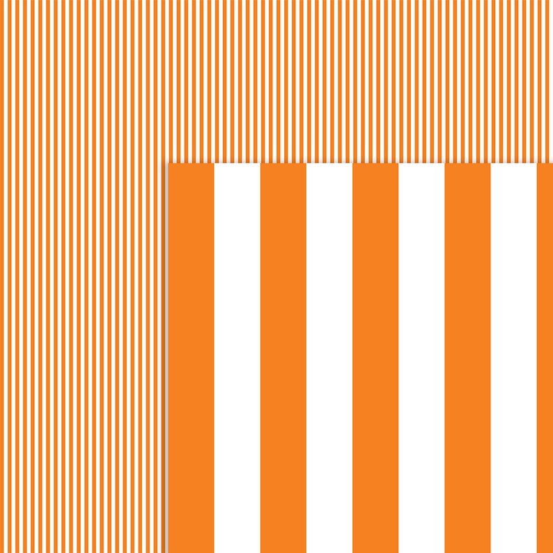 Orange & White Striped Digital Papers Striped Paper Digital | Etsy