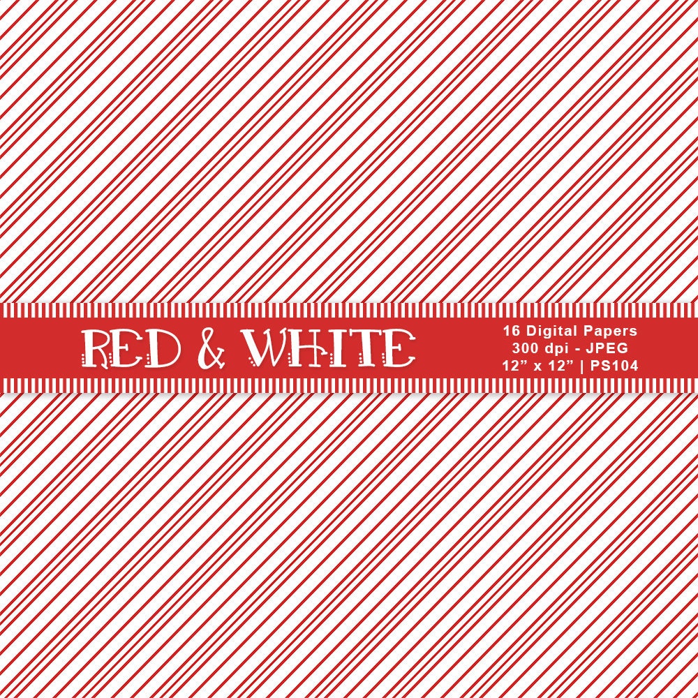Red & White Paper Digital Scrapbook Papers Red Backgrounds | Etsy