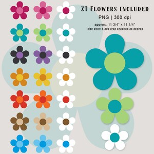 Flower Power Digital Paper, Flower Clipart, Floral Backgrounds, Flower ...