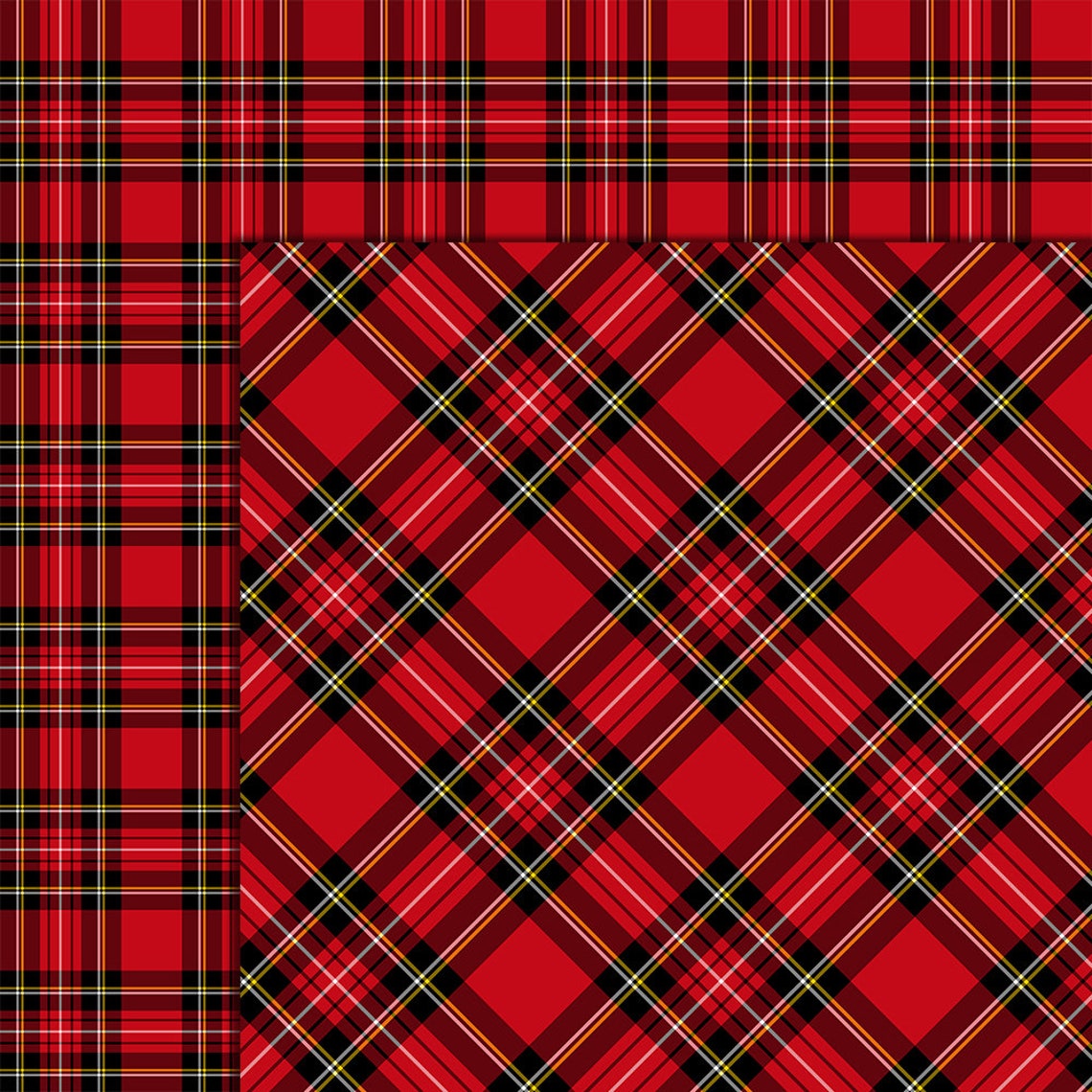 Christmas Plaid Paper Digital Christmas Plaids Scrapbook | Etsy