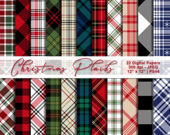 Christmas Digital Paper - Etsy