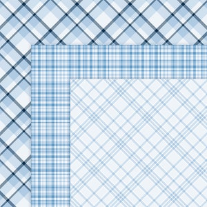 Blue Winter Plaids, Digital Paper, Holiday Patterns, Christmas Paper ...