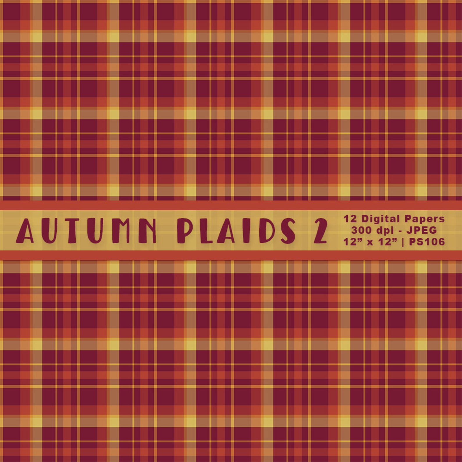 Digital Autumn Plaids, Fall Paper, Thanksgiving Plaid Paper, Fall ...